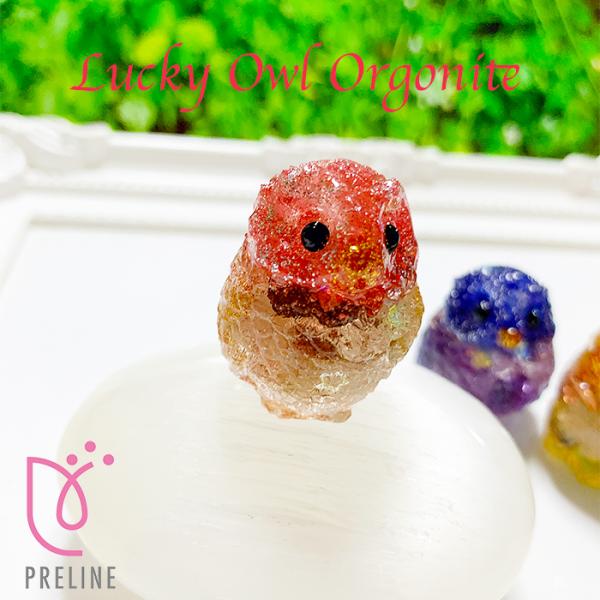 Lucky Owl Orgonite ミニふくろうのオルゴナイト オルゴナイト 梟 不苦労 恋愛運 水晶 風水 オブジェ 癒しグッズ ヒーリングアイテム スピリチュアル 癒し 浄化 開運 幸運 開運 仕事運 金運 デトックス 魔除け 対人運...