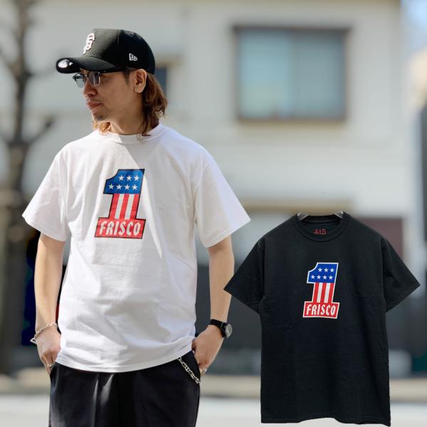 日本未発売、アメリカ買い付けの415 CLOTHINGの半袖Tシャツ。フロント、バックに415らしいグラフィックを落とし込んだ男臭い仕上がりの一枚。FRISCO CHOPPERスタイルを体現するようなアイテムです。【素材】綿 100%【モデ...