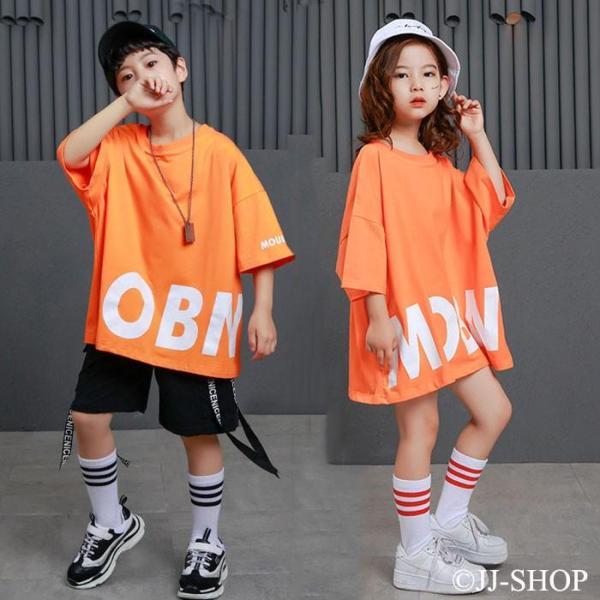 セット内容： オレンジTシャツ/ ブラックパンツ(注意：こちら商品は上下バラ売り予めご了承下さい。)カラー：写真通り素材：綿、ポルエステルサイズ：【110cm】身長100-110cm【120cm】身長110-120cm【130cm】身長12...