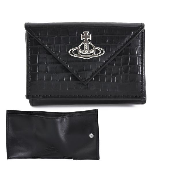 Vivienne Westwood ヴィヴィアン・ウエストウッド MINI CROC EMBOSSED ENVELOPE 三つ折りミニ財布牛革を使用しクロコの質感を型押しした「MINI CROC EMBOSSED ENVELOPE 三つ折り...