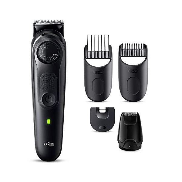 【商品名】　ブラウン(Braun) ヒゲトリマー シリーズ5 BT5420 男性用 電動 丸ごと水洗い お風呂ぞり対応 40段階の長さ調節 ツーブロック 【商品説明】　・0.5?ごとの39段回の長さ調節。・3種のヘッドでプロ仕様のスタイリン...