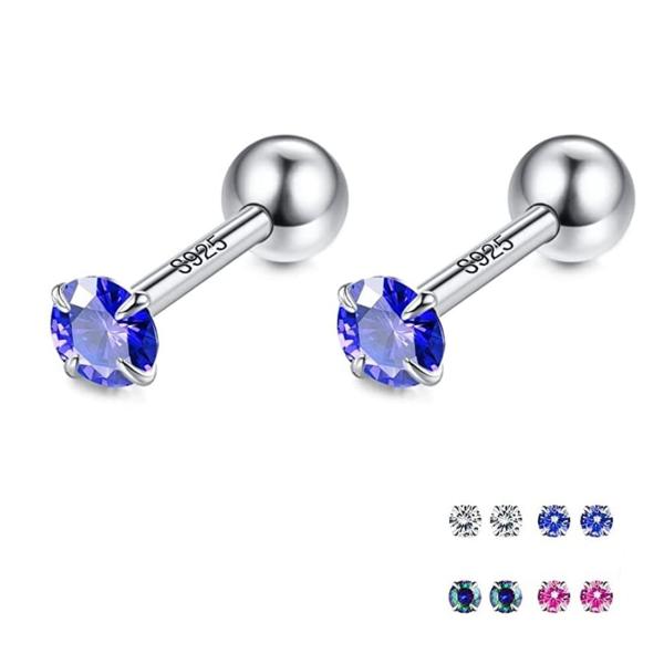 【商品名】　Deelfel ピアス レディース 人気 金属アレルギー対応 シルバー925白 青 ピンク 黒 一粒 ジルコニア 軟骨 ボディピアス スタッ 【商品説明】　・【使用場面】：結婚式、誕生日、母の日、披露宴、成人式、プロポーズ、エン...