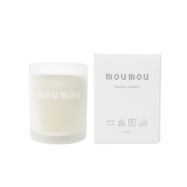【商品名】　moumou アロマキャンドル リネン 100g プレゼント ギフト 【商品説明】　・サイズ：直径60×H73mm（商品本体）、W63×D63×H86mm（パッケージ）・内容量：100g・原産国：日本・燃焼期間：約20時間・軽く...