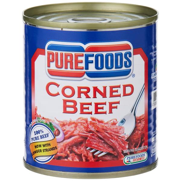 【商品名】　Purefoods Corned Beef (210g) ピュアフーズ コーンビーフ 【商品説明】　 【サイズ】　高さ : 6.80 cm　横幅 : 7.60 cm　奥行 : 13.40 cm　重量 : 240.0 g　※梱包時...