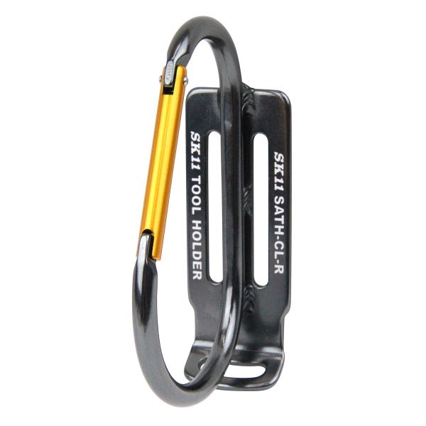 【商品名】　SK11(エスケー11) アルミツールフック ベルト幅50mm用 大型タイプ SATH-CL-R 耐荷重3kg 落下防止コード取付可能 ブラ 【商品説明】　・仕様1:ラチェットレンチがそのまま引っ掛けられる大型タイプ・仕様2:軽...