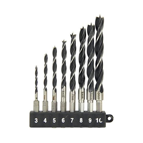 【商品名】　イーバリュー(E-Value) 六角軸木工ドリルセット 8本組 EDS-3HEX 【商品説明】　・サイズ:3・4・5・6・7・8・9・10mm・対応機種:電気ドリル・充電式ドライバー・充電インパクトドライバー・最高使用回転数:5...