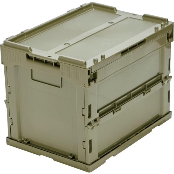 【商品名】　トラスコ中山(TRUSCO) α折りたたみコンテナ フタ付 20L OD色 TR-SC20-OD 収納ケース 収納ボックス 【商品説明】　・●シボ加工:●スライドロックフタ付●最大積載荷重:15kg●シボ加工:4ヵ所・●ポリプロ...