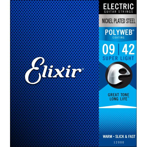 【商品名】　ELIXIR(エリクサー) Elixirエレキギター弦 POLYWEB Super Light .009-.042 #12000 国内正規品 【商品説明】　・エリクサー弦は特殊で高度なポリマーコーティング技術によって、弦を汗や体...