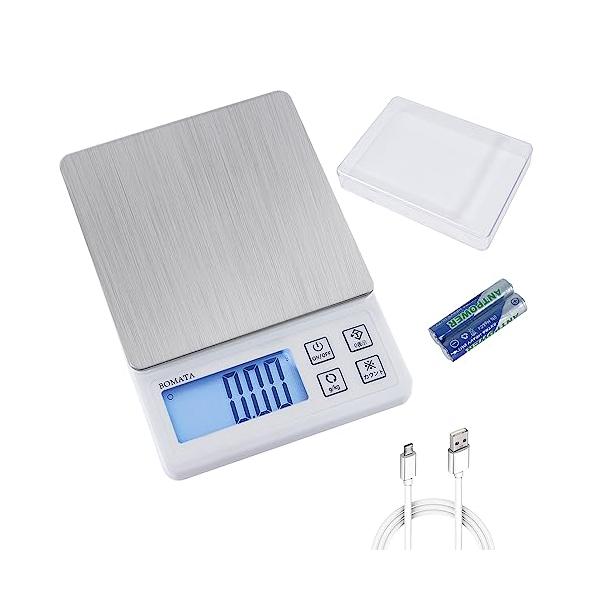 カラー：ホワイトサイズ：0.01g単位 (0.05g~600g) 白【正確に安定】0.01g単位、広い計量範囲0.05g~600g。高品質の圧力耐力センサーを使用しています。（注意:最小表示単位≠測量の精度、スケールを購入する場合、測量の誤...