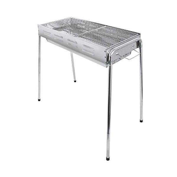 カラー：薄型(ステンレス)サイズ：Mサイズスタイル：単品スリムな中型ステンレスBBQコンロです。サイズ:680×300×300・480・700mm人数:6~7人種類:薄型(収納厚:8cm)重量:3.5kg