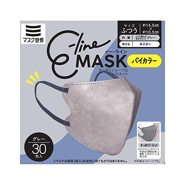カラー：グレー/ネイビーサイズ：ふつうスタイル：イ―ライン息らく快適設計。顔がすっきりシャープに見える立体型のマスクです。バイカラータイプブラント名:マスク習慣名: 伊藤忠リーテイルリンク商品の重量: 0.12kilograms