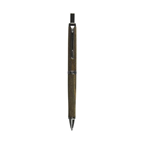 カラー：ダークブラウンスタイル：レグノ(Legno)芯：0.5mmノック式サイズ:最大径φ11.2mm　全長139mm重量:21.0g軸さや:樹脂含浸カバ材