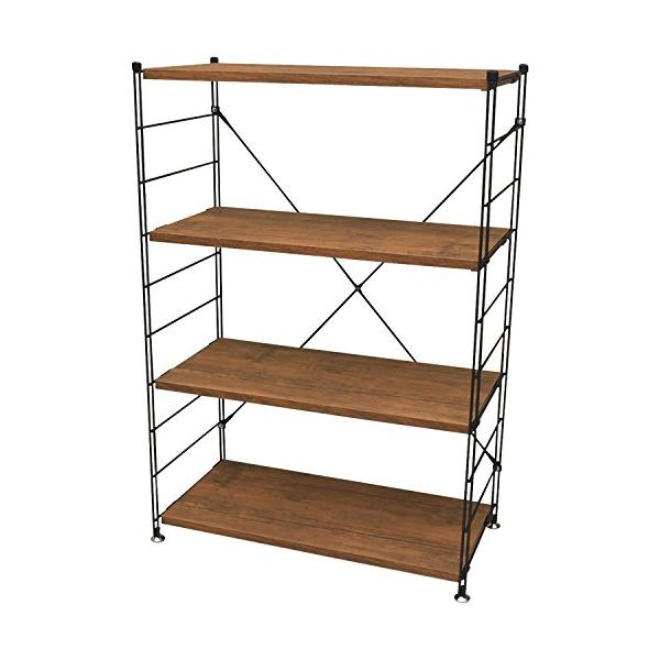 カラー：アンティークブラウンサイズ：85.5×41.5×123.5cmスタイル：オープンシェルフ4段お客様組立品本体サイズ:幅85.5×奥行41.5×高さ123.5cm材質:フレーム=金属(スチール) 棚板材質=合成樹脂化粧繊維板(塩化ビニ...