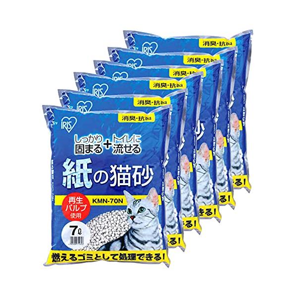 サイズ：7Lx6袋スタイル：3)紙紙製 (再生パルプ)消臭、抗菌。固まるタイプの猫砂です。トイレに流したり、燃えるゴミに出すことができます原産国: 日本本体サイズ (1袋あたり 幅×奥行×高さ): 29.4×37.6×7.5cm本体重量(1...
