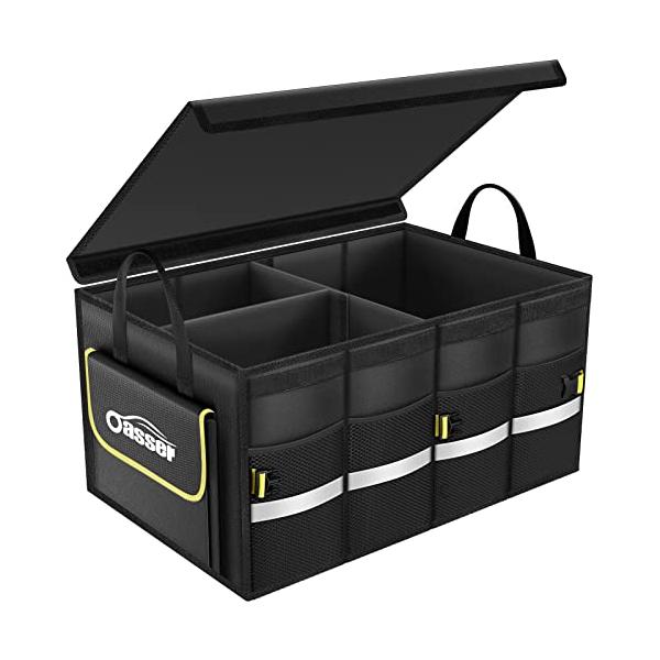 カラー：黒+黄スタイル：ケース【高品質材質】600Dオックスフォード防水素材を採用、撥水性・耐久性・耐摩耗性抜群、傷に強い、洗浄しやすい。【仕切り付き・折り畳み式】仕切り2枚が付属、需要に応じ収納スペースをカスタマイズできる、半分畳んで半分...