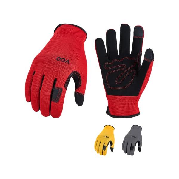 カラー：Red+Grey+Yellow/組サイズ：M-3双入【特長】掌部は合革素材を使い、耐摩耗力を高め、掌パッドを入り、フィット感も良くて、しっかり手に馴染みます◆甲部はメリヤス素材なので通気性も良くて、春秋夏作業に最適です◆タッチパネル...