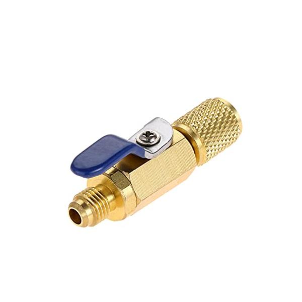 【商品】エア コンガスチャージストレートボールバルブ1個【幅広い運用性】本製品のボールバルブはR134a R410a R12 R22などのエア コンガスチャージの際、ホースと接続して、ガスチャージをコントロールできます。カーエア コンガスチ...