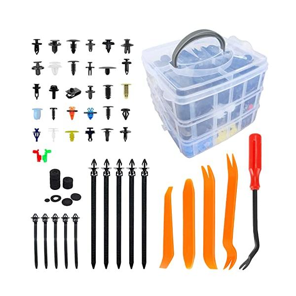 カラー：970・【高品質材料】 自動車リベットは高品質のプラスチック素材を使って製作しています。非常に耐久性があり。取り付けと取り外しが便利で、しかも壊れにくいです。・【便利な収納】 ボックスに収納されて、整理収納する時にはめちゃくちゃにな...