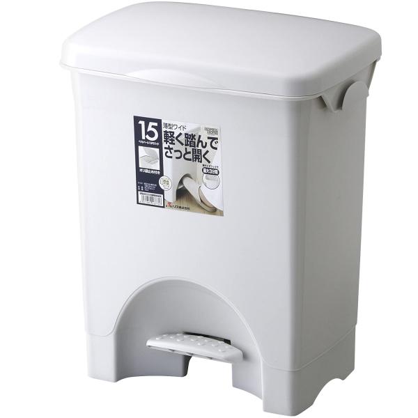 カラー：グレーサイズ：15Lスタイル：ペダルペール ワイド幅33.8x奥行26x高さ40cm本体/PP容量 15Lグレー原産国:中国軽く踏んでさっと開くペダルタイプ