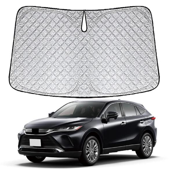 カラー：シルバー【適合車種】：トヨタハリアー80シリーズに適用。年式：2020年6月〜現行。 注：ご注文前に車種をご確認ください。【2022年改良版＆6層構造】車内の日光に当たると、特に夏のフロントガラスに強い日光が当たると、オーブンのよう...