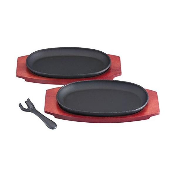 カラー：ブラックサイズ：(約)本体:23.4×13.7×H2.3cm、木台:28.9×14.2×H1.5cm、ハンドル:12×3.5×2cmスタイル：洋食器サイズ:23.4×13.7×高さ2.3cm重量:2.20kg素材・材質:本体/鉄鋳物...