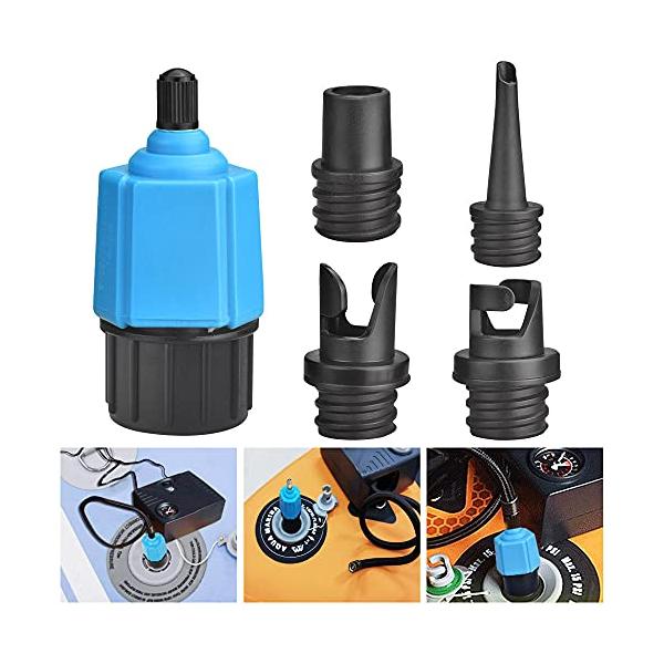 ?【4種類のノズル】:4つ専門用のノズルが付いているので、様々なバルブに対応できます。変換しやすく、インフレ効率は非常に高いです。だから、特別なゴムボートポンプを購入する必要はありません。?【使いやすい】:特別なエアポンプは必要なく、アダプ...