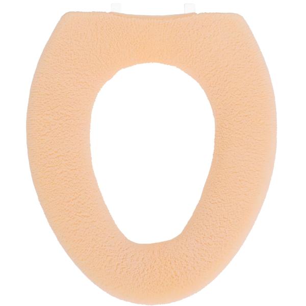 カラー：オレンジサイズ：幅25×奥行16×高さ2cmスタイル：O型●トイレ便座カバー　O型素材：アクリル100%　原産国：中国カラー：オレンジ●かぶせて留めるだけ！かんたんセット！●洗濯 機で丸洗い可能！