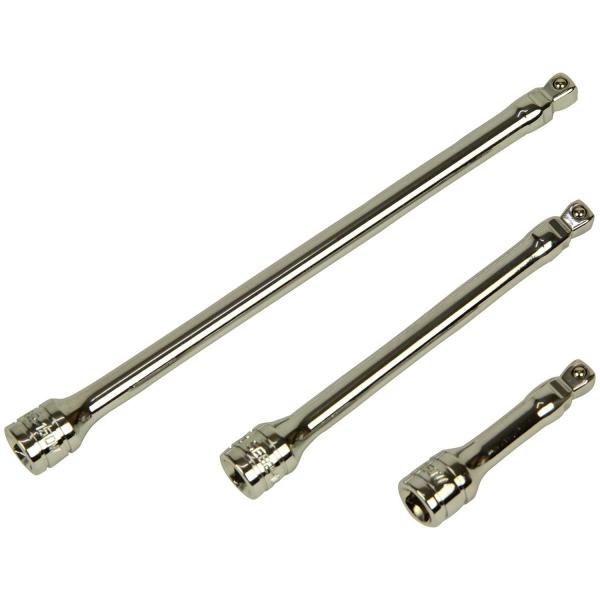 カラー：グレーサイズ：差込角6.35mmスタイル：セット内容:50mm×1・100mm×1・150mm×1用途:深くて狭い場所でハンドル操作がしにくい場合のソケットの延長差込角:6.35mm(1/4インチ)仕様:クロームメッキ鏡面仕上材質:...