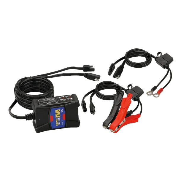 カラー：ブラックサイズ：充電器　本体スタイル：7)バイクチャージャークリップと丸形端子、２種類の充電コードを付属。充電コードを本体から取り外すことが可能。