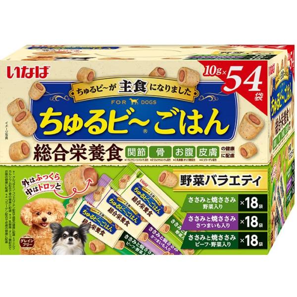 外はふっくら、中はトロッと2層の食感が楽しめるおやつワンちゃんに必要な栄養素をバランス良く配合した総合栄養食関節、骨、お腹、皮膚の健康に配慮した素材を配合穀物アレルギーに配慮したグレインフリー3種類の味が楽しめるバラエティパック