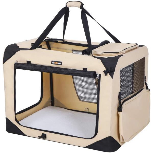 カラー：ベージュサイズ：50L x 35W x 35H cmスタイル：パース【商品仕様】素材：高品質のオックスフォード生地+メタルチューブ+起毛マット。本体重量(約)：2.62kg。サイズ：50×35×35cm【変形しないデザイン】内部左右...