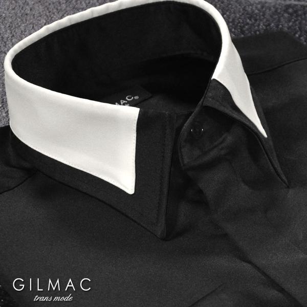 GILMAC■仕様:長袖 レギュラーカラー 胸ポケット無し 比翼前立て■素材:ポリエステル100％■キーワード：MADE IN JAPAN Yシャツ ワイシャツ カッターシャツ バイカラー シンプル メンズ 男性用 紳士用 お兄系 モード系...