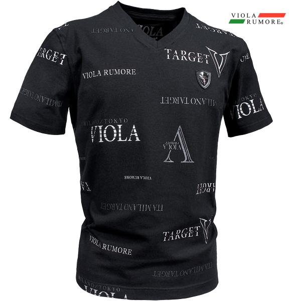 VIOLA RUMORE※細身の作りですので、サイズ表をご確認ください。■仕様:半袖　Vネック　ブランドワッペン（左胸）■素材:綿55％ ポリエステル40％ ポリウレタン5％■キーワード：ストレッチ天竺 紳士用 男性用 メンズ モード カジ...