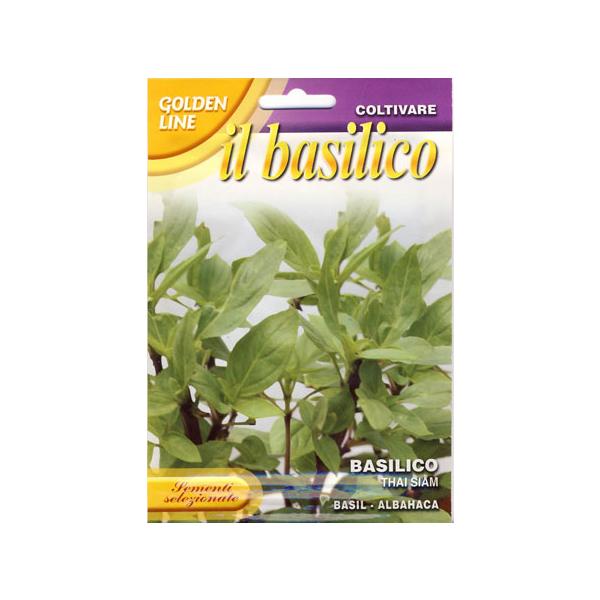 種まき　4−7月収穫　  7-11月【タイバジル・Thai Siam】はその名の通り、タイ原産のバジルで古い品種です。大変香り高く、濃いグリーンの葉に紫の花を付けます。タイ料理向きのバジルとして使われます。今年は定番バジルの他に珍しい品種の...