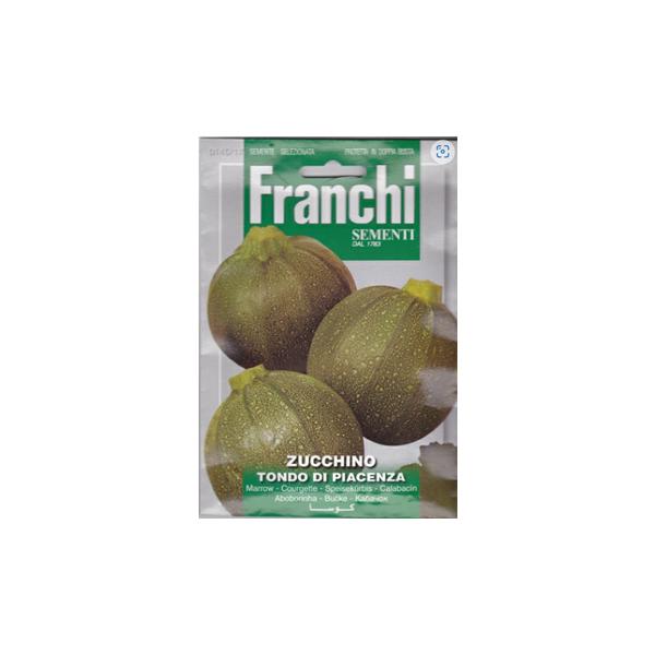 ズッキーニ・TONDO DI PIACENZAイタリア北部、ピアツェンツァ地方の品種で、果実はソフトボールくらいの大きさ、表皮は濃い緑色、かすかに縦に凹凸の縞目が入ります。果肉は白く柔らかく、甘みがあり、グリル料理に最高です！この形のズッキ...