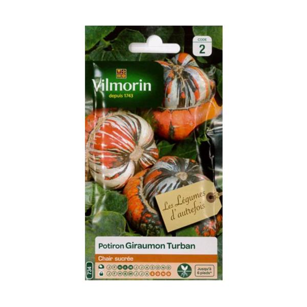 「Giraumon（ジロモン）」はフランス語でかぼちゃを意味しますユニークな見た目としっかり美味しい食味を兼ね備えたフランスの伝統パンプキン。Vilmorin社が誇る装飾性と実用性を兼ねた固定種です。ターバンを巻いたような個性的な形状は、マ...