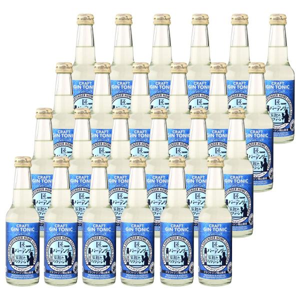 匠バーテンダー家飲みカクテルシリーズのジントニック24本セットです。ジントニック自社製の米焼酎をベースにジュニパーベリー、コリアンダー等の十数種類のボタニカル（香味植物）を独自に配合して、ポット・スチルで蒸溜し、樫樽貯蔵したクラフトジン岡山...
