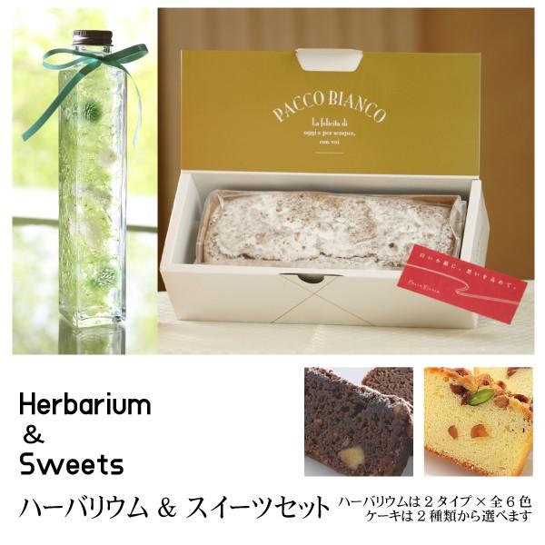 お手入れ不要の枯れないお花のインテリア「ハーバリウム」とスイーツのセット。友達 や ご家族 など 大切な方 への 御礼 御祝い  贈り物 プレゼントにピッタリ。「お部屋にひとつ飾っておくだけでお洒落な空間に早変わり！」「仕事デスクやキッチン...