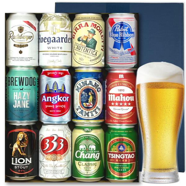 【総本数】12本■ラーデベルガー（ドイツ/330ml/5.0%/ピルスナー）■ヒューガルデンホワイト（ベルギー/330ml/4.9%/ホワイト）■333 バーバーバー（ベトナム/330ml/5.0%/ラガー）■アンコールプレミアム（カンボジ...