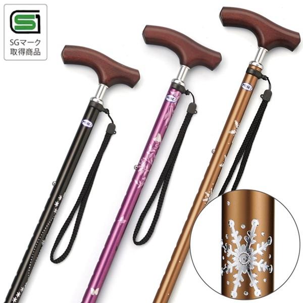 エムズハウス は 介護用品 をお届けする専門店です商品名　杖 キララケイン 伸縮 SGマークSGマーク/Safe Goods 安全な製品 SGマーク認定取得商品ですスリムネック グリップは、握力の弱い方にも合います長さ調節ができますプッシュ...