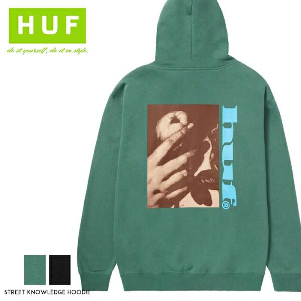 HUF ハフ パーカー スウェット プルオーバー ストリート スケート スケボー キースハフナゲル メンズ 正規品 23FPF00623左胸と背面にアートワークプリントを落とし込んだプルオーバーパーカー"STREET KNOWLEDGE H...
