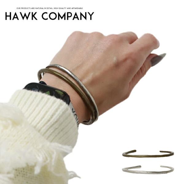 Hawk Company ホークカンパニー ブレスレット バングル 真鍮 小物 グッズ アクセサリー プレゼント メンズ レディース 彼氏 彼女 男性 女性 ギフト 7516細めで主張しすぎないデザインのバングル。錆びにくい素材で人気の真鍮...