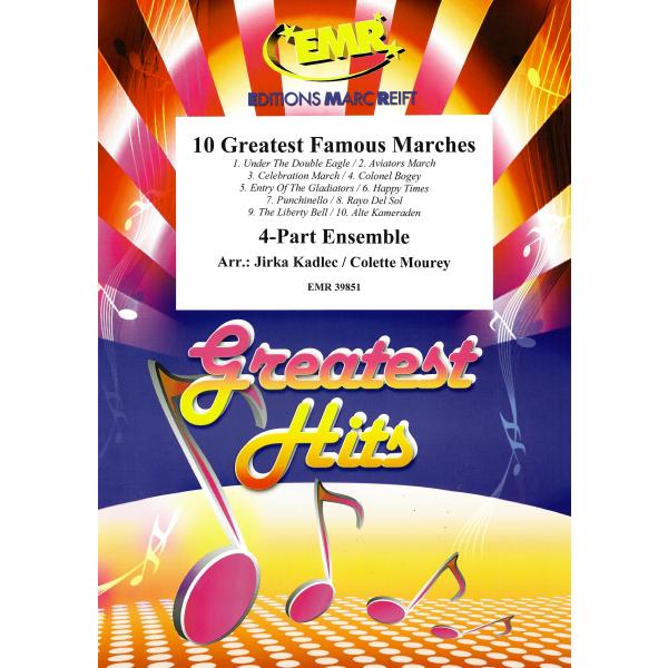 商品タイトル：10 Greatest Famous Marches編曲：Jirka Kadlec ・ Colette　Mourey品番：Editions Marc Reift 39851送料：この商品は、ヤマト運輸の宅急便以外での発送であれ...