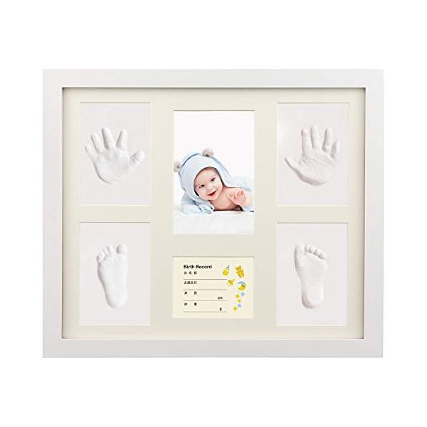 お子様への初めてのギフト、素敵な贈り物に：新しく生まれたお子様の最初の写真、手形、足形を永遠に保存することができます。お子様が大きくなった後に、素敵な思い出として振り返ることができます。無毒で安全：パイン材のフレー★★商品保証について★★万...