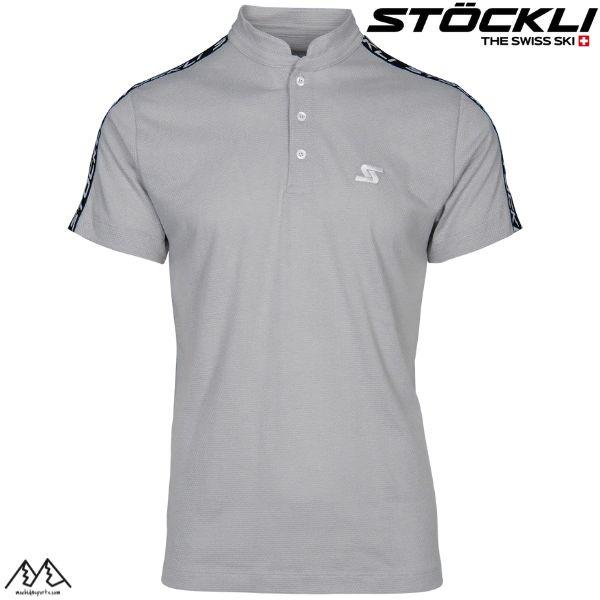 STOCKLI POLO-STOE-maoストックリ スタンドポロ綿素材でで着心地のいいのメッシュスタンドポロシャツ型から腕にかけてSTOCKLIロゴテープ付 SIZE:：EU-S(日本-Ｓ）　/　EU-M (日本-Ｍ）　/　EU-L (日...