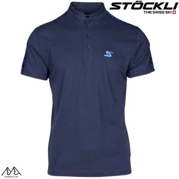 STOCKLI POLO-STOE-maoストックリ スタンドポロ綿素材でで着心地のいいのメッシュスタンドポロシャツ型から腕にかけてSTOCKLIロゴテープ付 SIZE:：EU-S(日本-Ｓ）　/　EU-M (日本-Ｍ）　/　EU-L (日...