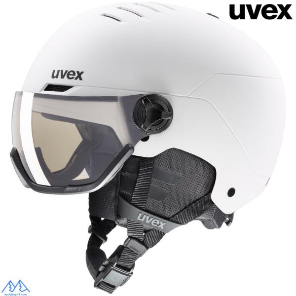 UVEX  wanted visor pro Vカラー：ホワイトマットレンズカラー：シルバーミラー/ヴァリオマティックスモーク　S1-S3気象条件によりバイザーカラーが変化する調光バイザーにより幅広い天候に対応します。開閉式のベンチレーショ...