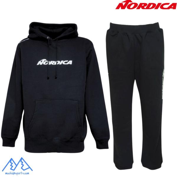 NORDICA TEAM カタログ外限定 オンヨネ製 ノルディカチーム限定裏起毛で暖かいスウェットパーカー&amp;スウェットパンツ セット 素材：綿55％ポリエステル45％