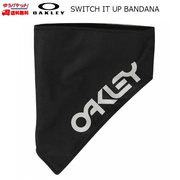 オークリー バンダナ ブラック OAKLEY SWITCH IT UP BANDANA  91795A-02Eマルチに使えるバンダナはグラフィックのワンポイントデザイン。ベルクロ仕様。ポリエステル100％裏面起毛