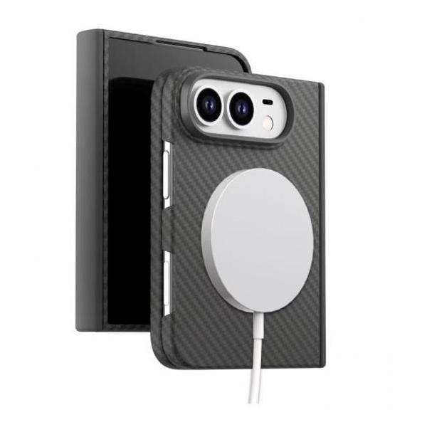 araree「ARAMEE 360 M」は、高密度600Dアラミド繊維を採用した、iPhone Duo専用の薄型ケースです。前面フレームからヒンジまで覆う360°フルカバー構造で、スリムなデザインと保護性能を両立。端末の開閉に連動する一体型...